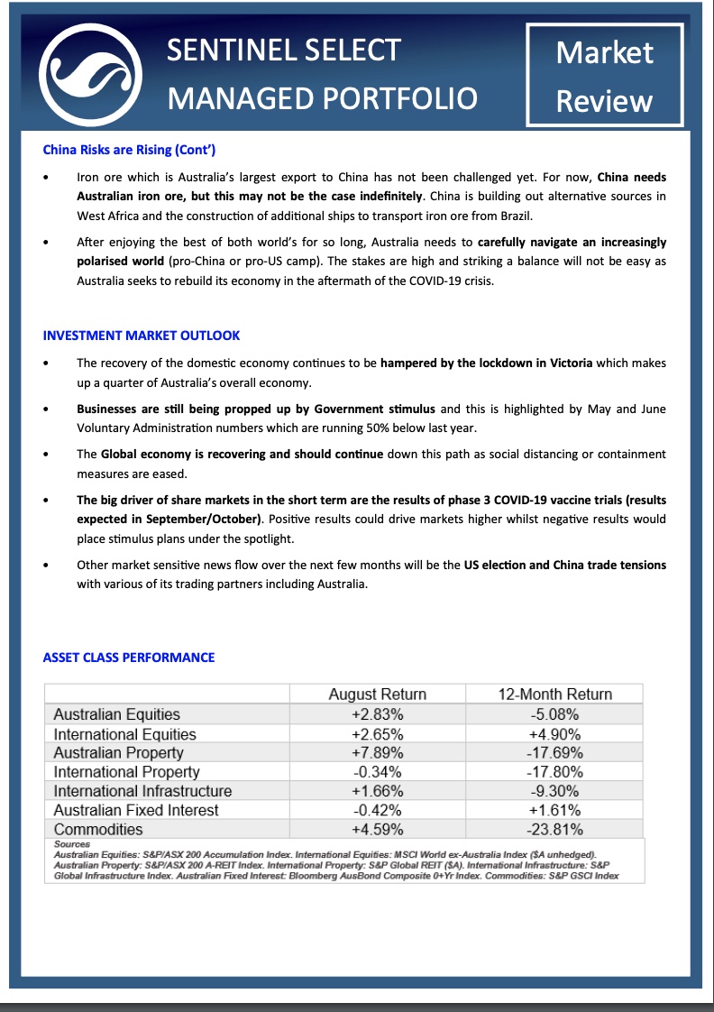 Sentinel Equity MDA Newsletter September 2020 - Savanna Pride
